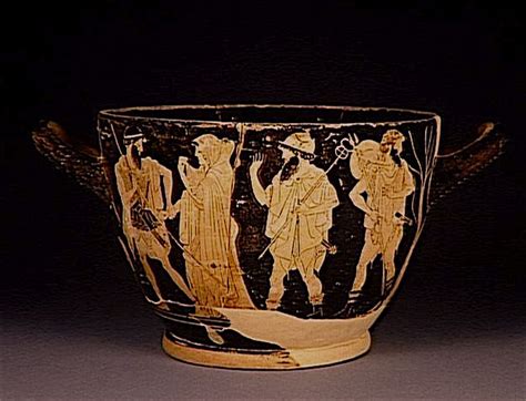 Attic Red Figure Skyphos The Embassy To Achilles And The Abduction Of