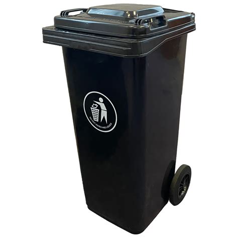 120l Litre Blackgrey Express Wheelie Bin For Waste Rubbish