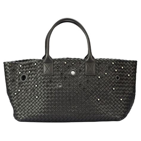 Bottega Veneta Limited Edition Cabat Embellished Intreciato Leather Tote Bag For Sale At 1stdibs