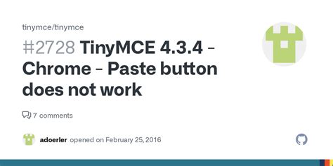 Tinymce 434 Chrome Paste Button Does Not Work · Issue 2728