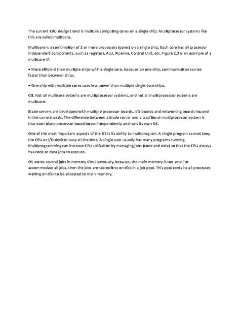 Cpu Design Trend Multiprocessor Systems Like This Are Called Multicore Multicore Is A