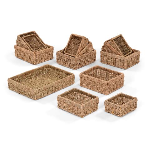 Low Level Rectangle Seagrass Basket Set