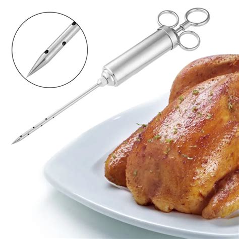 Heavy Duty Meat Injector 304 Stainless Steel 2 Oz Seasoning Injector