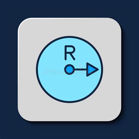 Filled Outline Radius Icon Isolated On Blue Background Vector Stock Vector Illustration Of