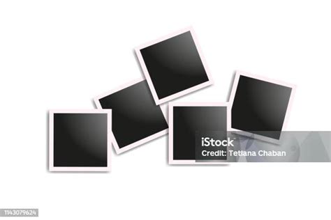 현실적인 사각형 프레임 벡터 사진 프레임 이랑 디자인의 집합입니다 흰색 바탕에 벡터 프레임 사진 콜라주 벡터 일러스트 개체