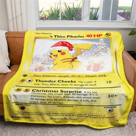 Christmas Thicc Pikachu Custom Name T Soft Blanket The Waypros