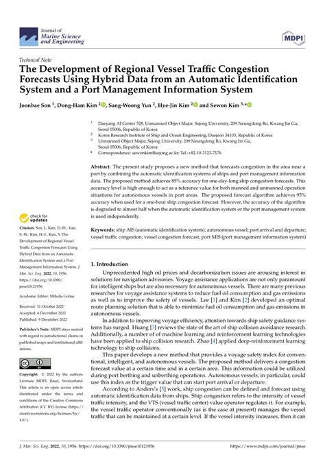 Pdf The Development Of Regional Vessel Traffic Congestion Forecasts Using Hybrid Data From An