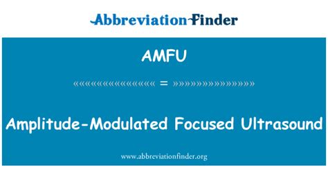 Amfu Significa Amplitude Modulada Ultrasound Focalizado Amplitude