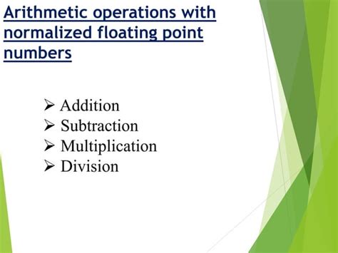 cbnst ppt floating point arithmetic normalization ppt