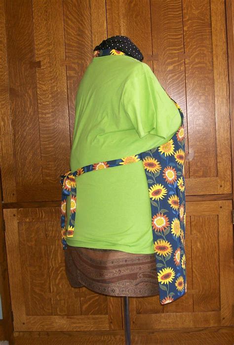 Sunflower Butcher Apron Navy And Yellow Sunflower Apron Fits Sizes M To