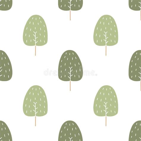 Cartoon Cute Tree Seamless Pattern Stock Vector Illustration Of Tropical Forest 361563144