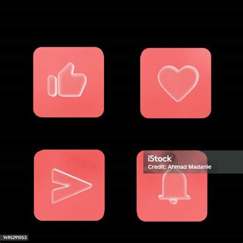 3d 아이콘은 사랑하고 알림을 보내고 큐브 핑크 일러스트레이션 렌더링으로 유리 색상을 보냅니다 검은색 격리된 배경 0명에 대한 스톡 사진 및 기타 이미지 Istock