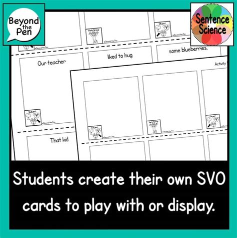 Svo Subject Verb Object Lesson Plans And Activities With Sentence Science