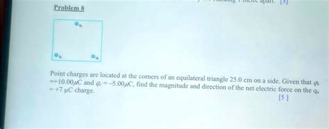 Solved Problem 8 Point Charges Are Located At The Corners Of An