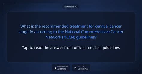 What Is The Recommended Treatment For Cervical Cancer Stage Ia According To The National