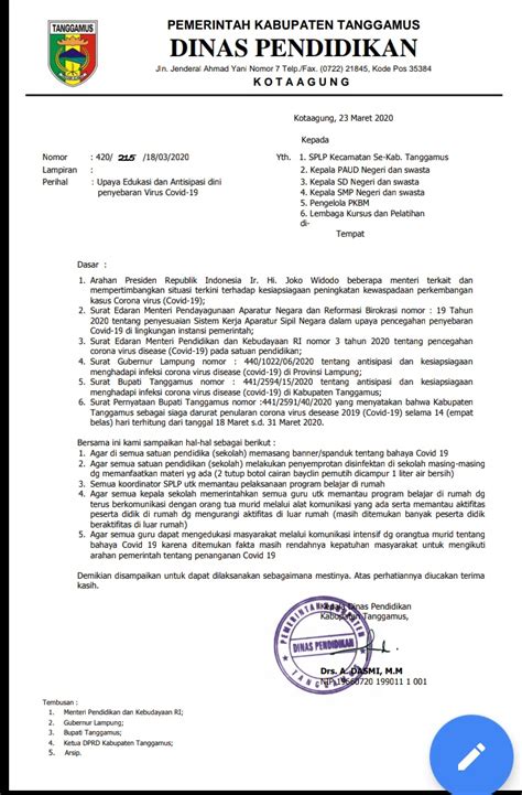 Detail Contoh Surat Dinas Pendidikan Koleksi Nomer