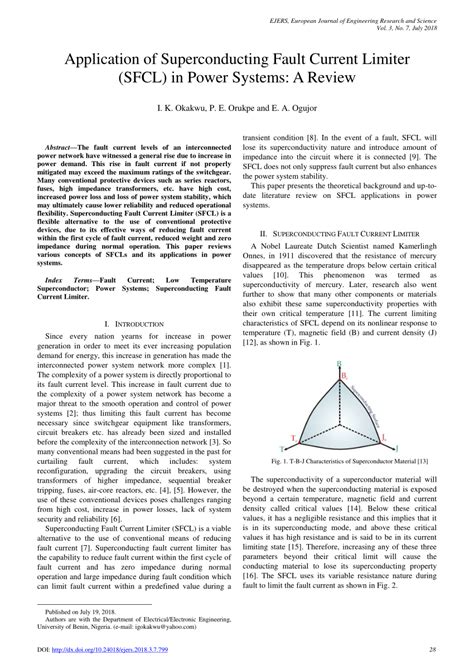 Pdf Application Of Superconducting Fault Current Limiter Sfcl In