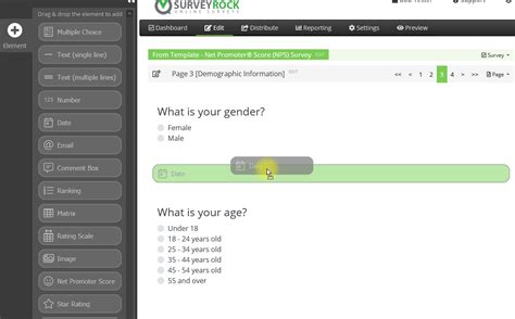 Drag Drop Questions Into Your Survey