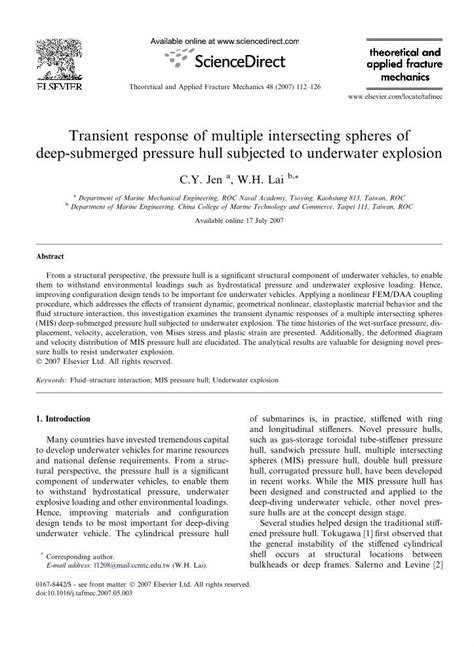 pdf transient response of multiple intersecting spheres of deep
