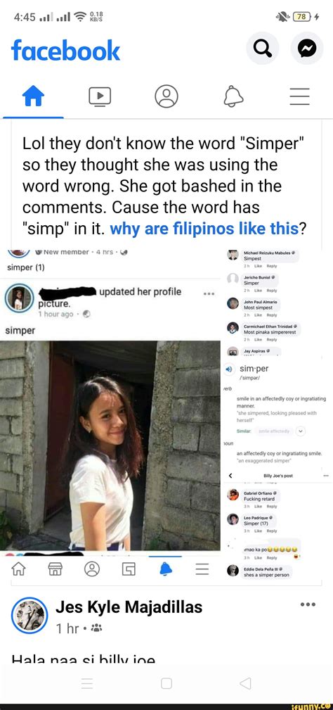 Lol They Dont Know The Word Simper So They Thought She Was Using The