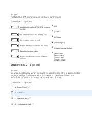 Quiz Docx Saved Match The JPA Annotations To Their Definitions Question Options