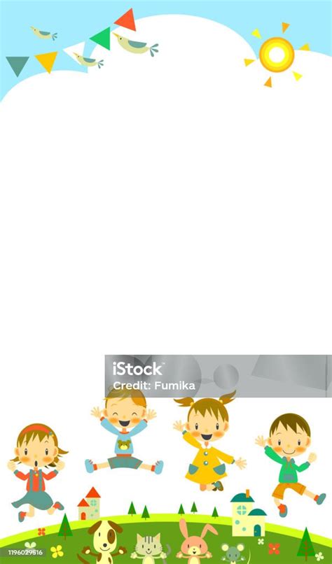快樂的孩子向量圖形及更多兒童圖片 兒童 海報 有邊框的 Istock