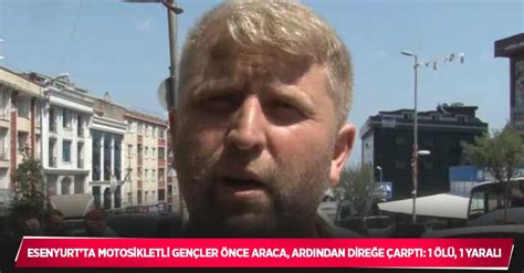 Esenyurtta motosikletli gençler önce araca ardından direğe çarptı 1