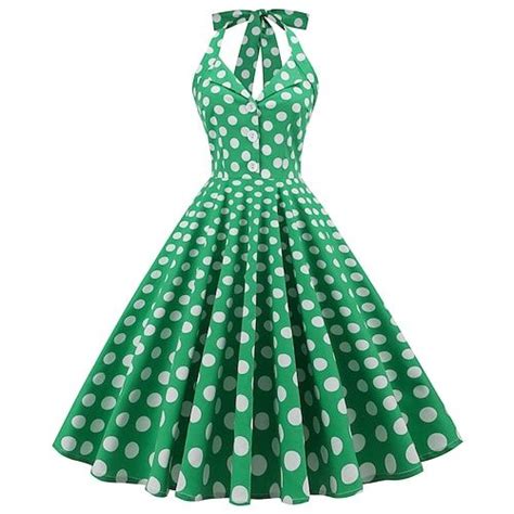 Womens 1950s Audrey Hepburn Halter Swing Dress 100 Cotton Flare Dress