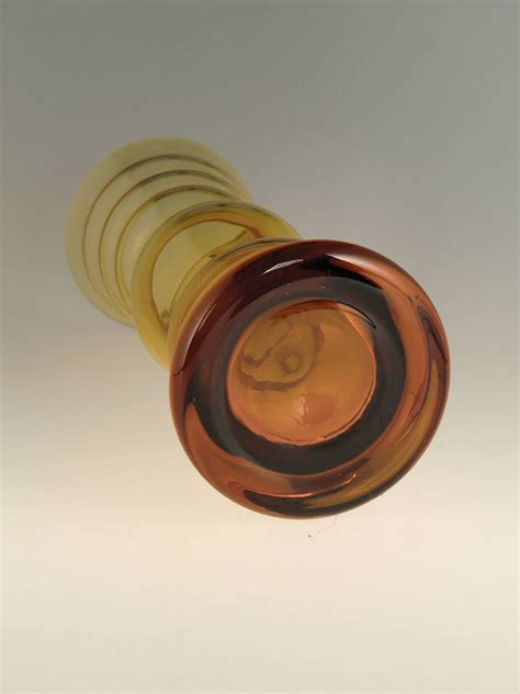 Bohemian Czech Crystalex Novy Bor Haida Art Glass Amber Vase Etsy