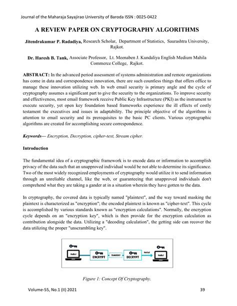 pdf a review paper on cryptography algorithms
