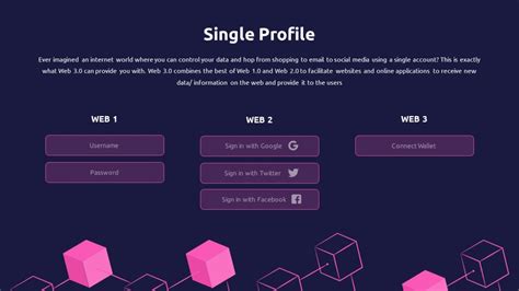 Free Web 3 0 Definition Slide With 3 Column Layout SlideKit