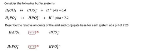Solved Consider The Following Buffer Systems H2co3 Hco3
