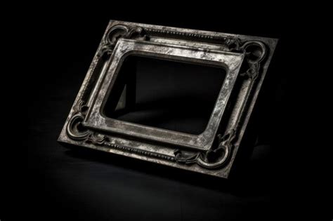 Premium Ai Image Metal Detector Frame Over Black Background With Grunge Texture Created With