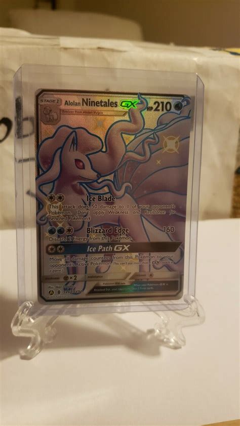 ALOLAN NINETALES GX SHINY VAULT FULL ART HIDDEN FATES POKEMON TCG SV NEAR MINT Values MAVIN