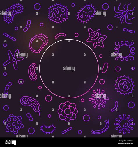 Bacteria And Viruses Square Colored Background Vector Creative