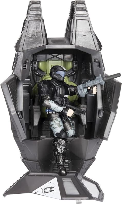 Halo Figura Y Vehículo World Of Halo De 4 Pulgadas Odst Drop Pod Con