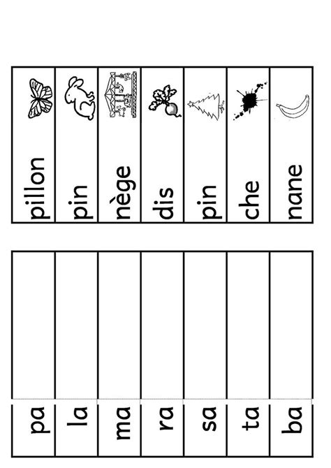 atelier recomposer mots Activités de lecture Lecture de mots Fiches