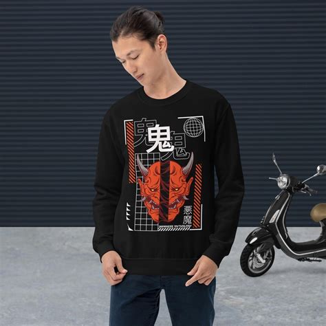 Japanese Oni Mythology Unisex Sweatshirt Etsy