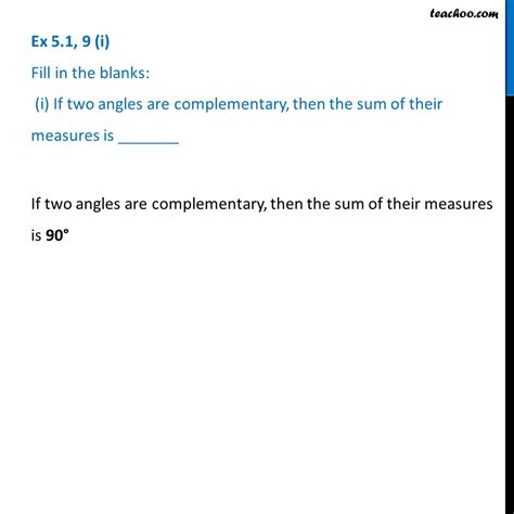 Ex Class Fill In The Blanks Teachoo Maths