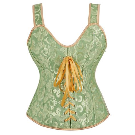 Jggspwm Womens Victorian Sexy Strap Lace Up Corsets And Bustiers Top