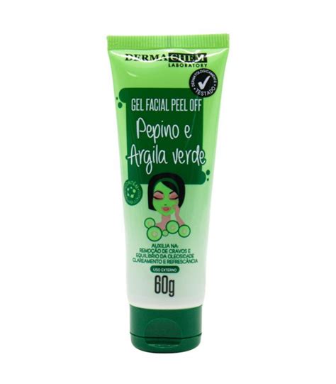 Gel Facial Peel Off Dermachem Pepino Argila Verde 60G