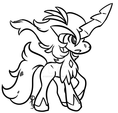 Keldeo Resolute Form Lines Commission By Proudryukin13 On Deviantart