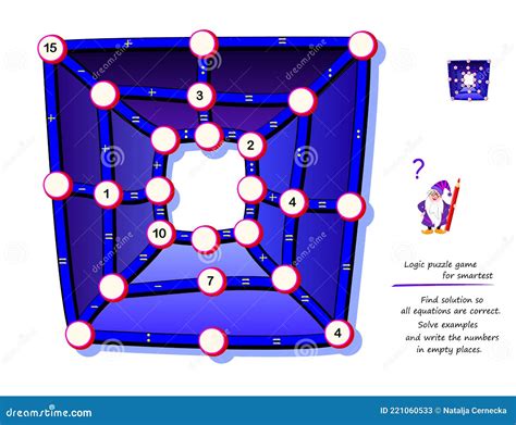 Logic Puzzle Game For Smartest Find Solution So All Equations Are Correct Stock Vector