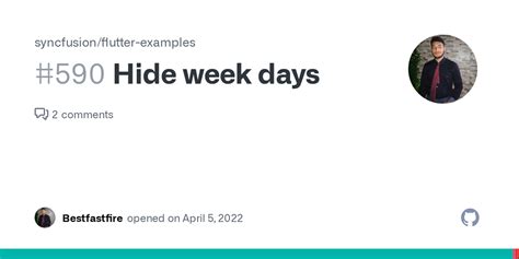 hide week days · issue 590 · syncfusion flutter examples · github