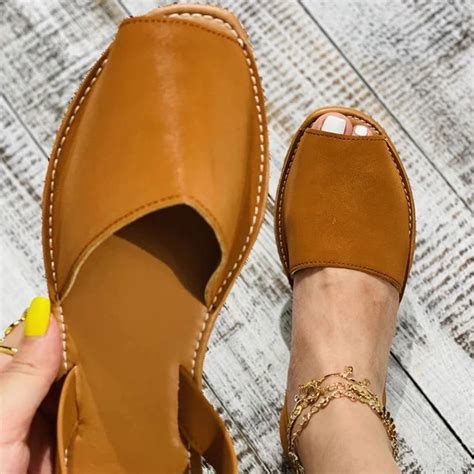 Mcckle Summer Sandals Women Flats Female Casual Peep Toe Shoes Pu Slip