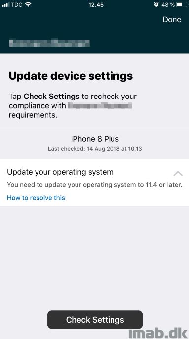 Block Access To Company Resources If Running An Out Of Date Ios Version
