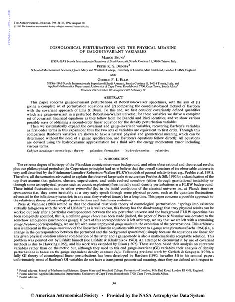 Pdf Cosmological Perturbations And The Physical Meaning Of Gauge Invariant Variables