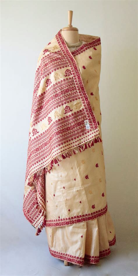 Handloom Tassah Silk Sari From Assam India Etsy