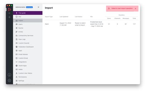 Problem For Importing A Channel From Slack Issue Rocketchat