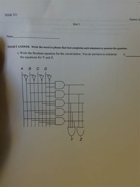 Solved Write The Boolean Equation For The Circuit Below You Chegg